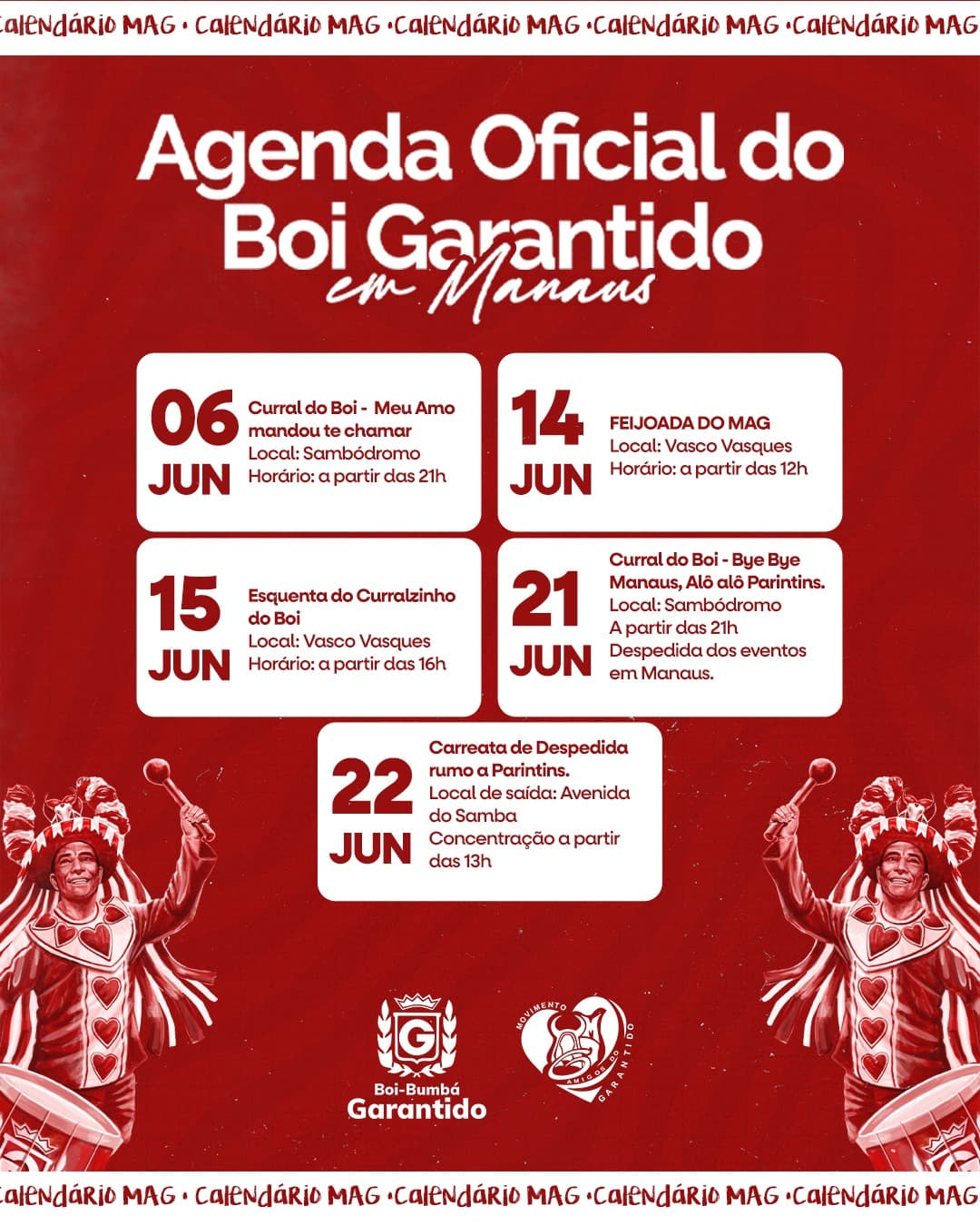 MAG anuncia calendário oficial do Boi Garantido